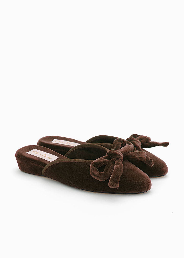 DAPHNE SLIPPER | Chocolate Velvet – Olivia Morris At Home