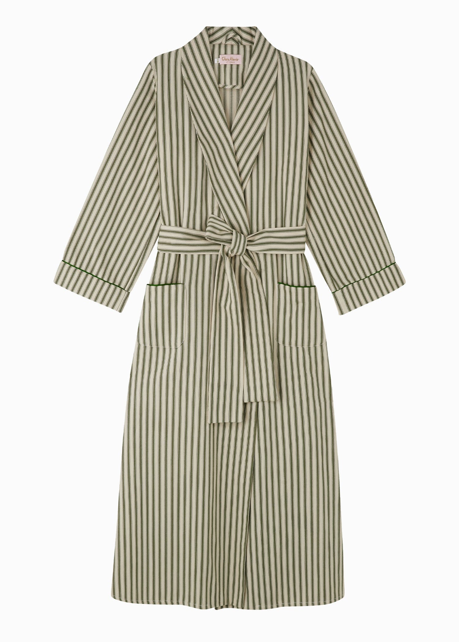 FLEUR ROBE | Olive Ticking – Olivia Morris At Home